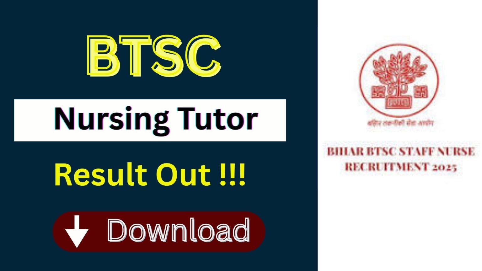 BTSC Nursing Tutor Result 2026 Out - Download Scorecard PDF